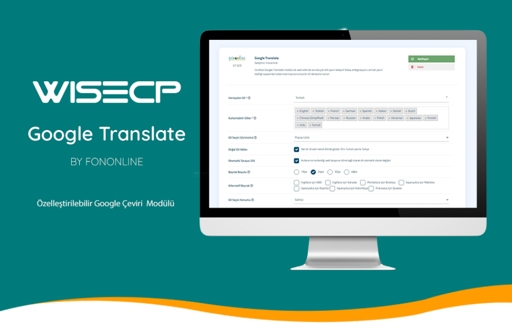Wisecp Google Translate Modülü - Türkiye’nin Lider Web Tasarım & Web Yazılım Markası | Fononline ...
